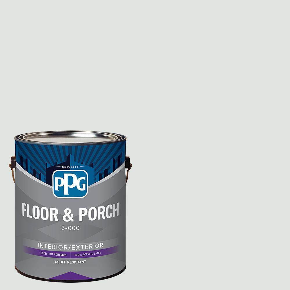 PPG 1 gal. PPG1012-1 Icy Bay Satin Interior/Exterior Floor and Porch ...