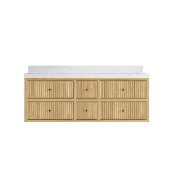 Willow Collections Sonoma Floating 60 in. H Double Sink Freestanding ...