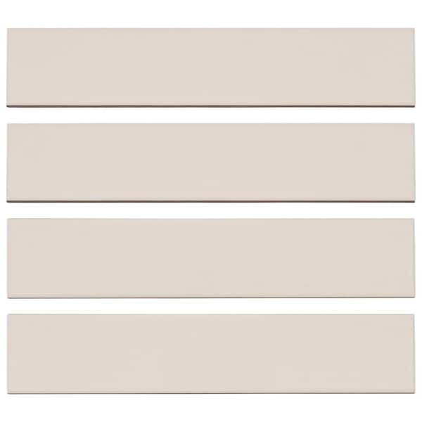 Roca Color Collection White Ice 3 in. x 12 in. Bright Picket Ceramic ...