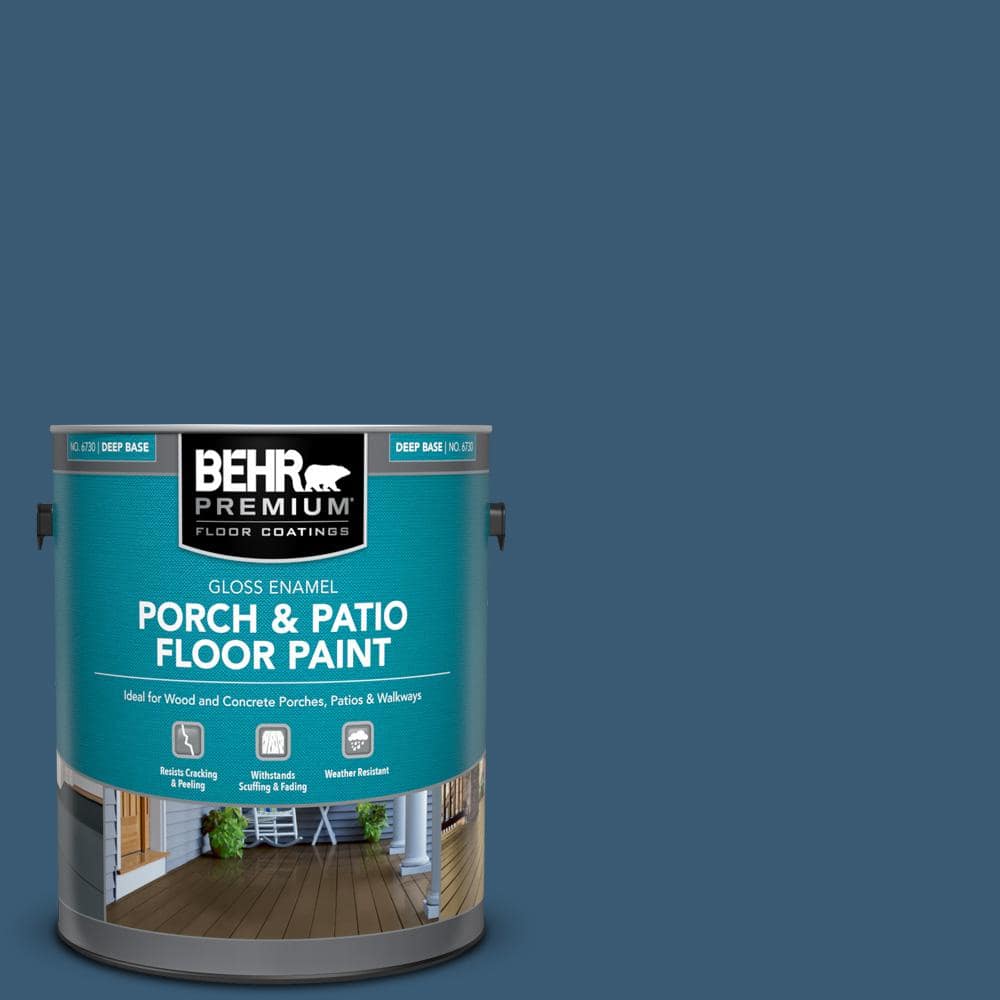 BEHR PREMIUM 1 gal. #M500-6 Express Blue Gloss Enamel Interior/Exterior ...