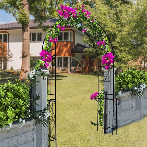Rose Trellis And Arbors In Tuscany Siavonce 98.4 In. Metal Garden Arch
