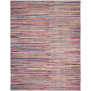 SAFAVIEH Rag Rug Red/Multi 6 ft. x 9 ft. Distress Striped Area Rug ...