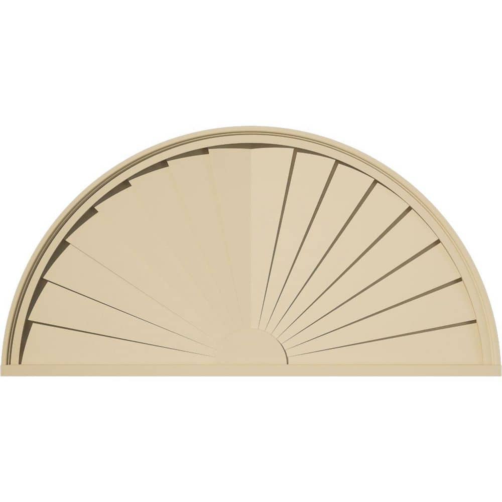 Ekena Millwork 46-in. W x 23-in. H x 2-in. P Half Round Sunburst ...