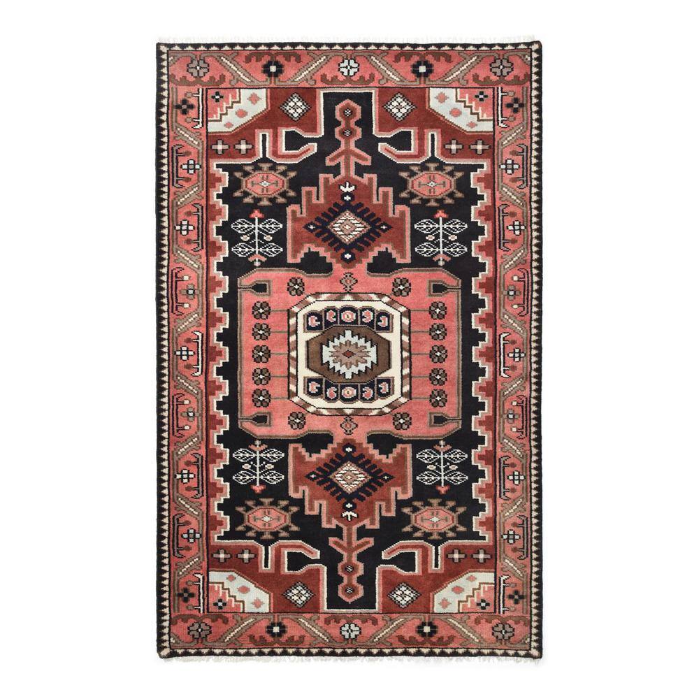 Solo Rugs Mojave Bohemian Black 5 ft. x 8 ft. Area Rug S3405-05000800 ...