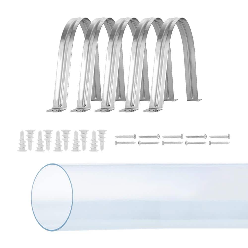 ‎POWERTEC 4 in. x 36 in. Clear PVC Pipe Long Rigid Plastic Tubing and 5 ...
