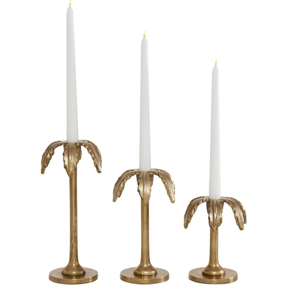 Gold Aluminum Candlestick 3-Pack TN0016 - The Home Depot