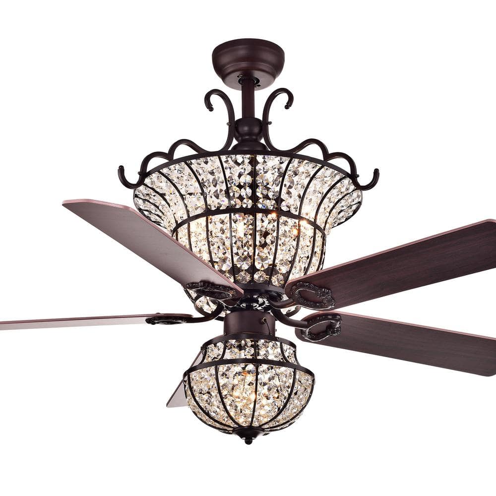 Warehouse of Tiffany Charla 52 in. Bronze Indoor Remote Controlled ...