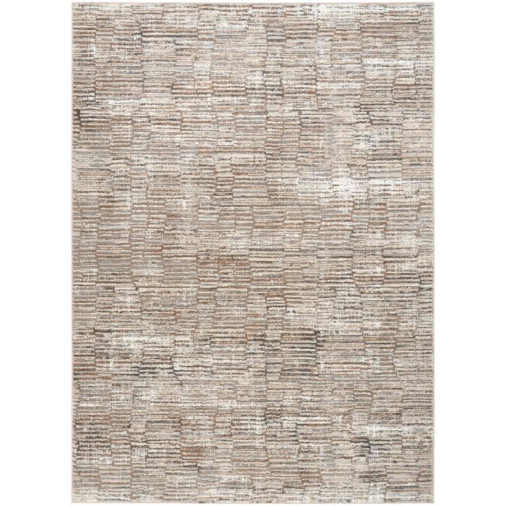 Nourison Eco-Friendly Ivory Mocha 5 ft. x 7 ft. Abstract Contemporary ...