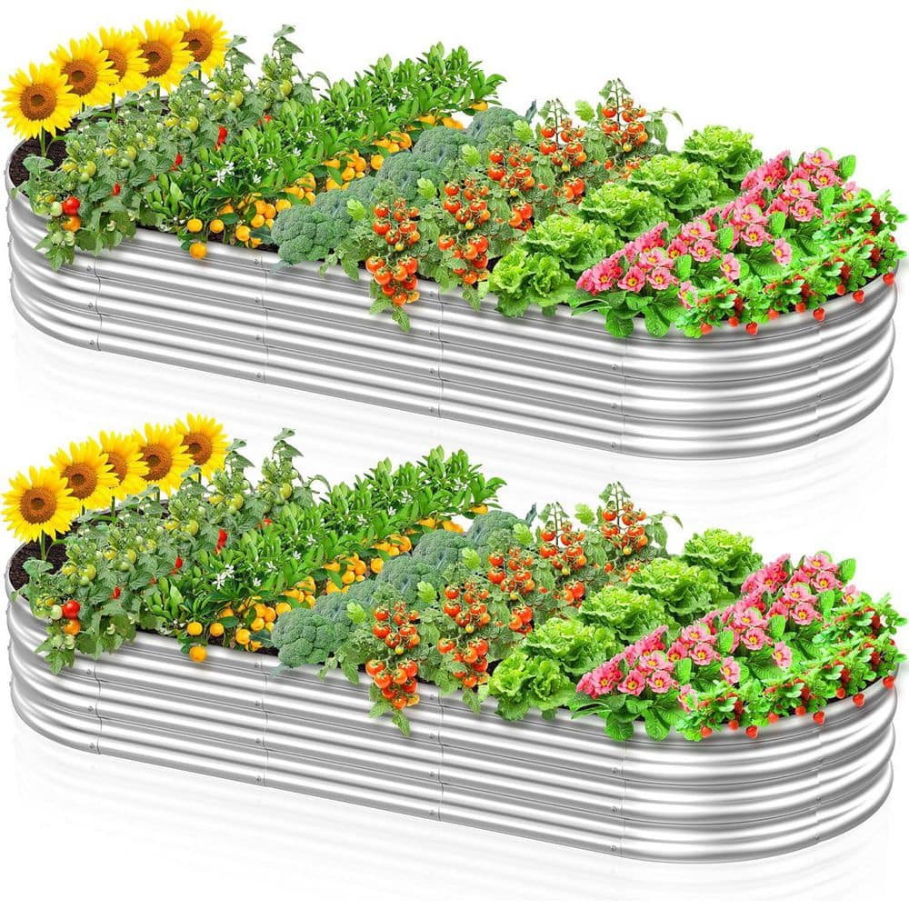 Oyezvary 2-Pieces Raised Garden Bed 84 in. L x 36 in. W x 12 in. H ...