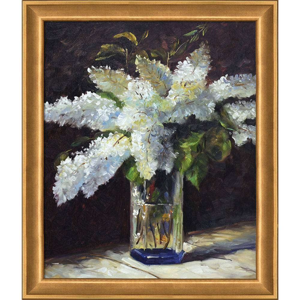 LA PASTICHE Lilacs in a Vase by Edouard Manet Muted Gold Glow Framed ...