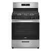 Whirlpool 30 in. 5-Burner Freestanding Gas Range in Stainless Steel ...