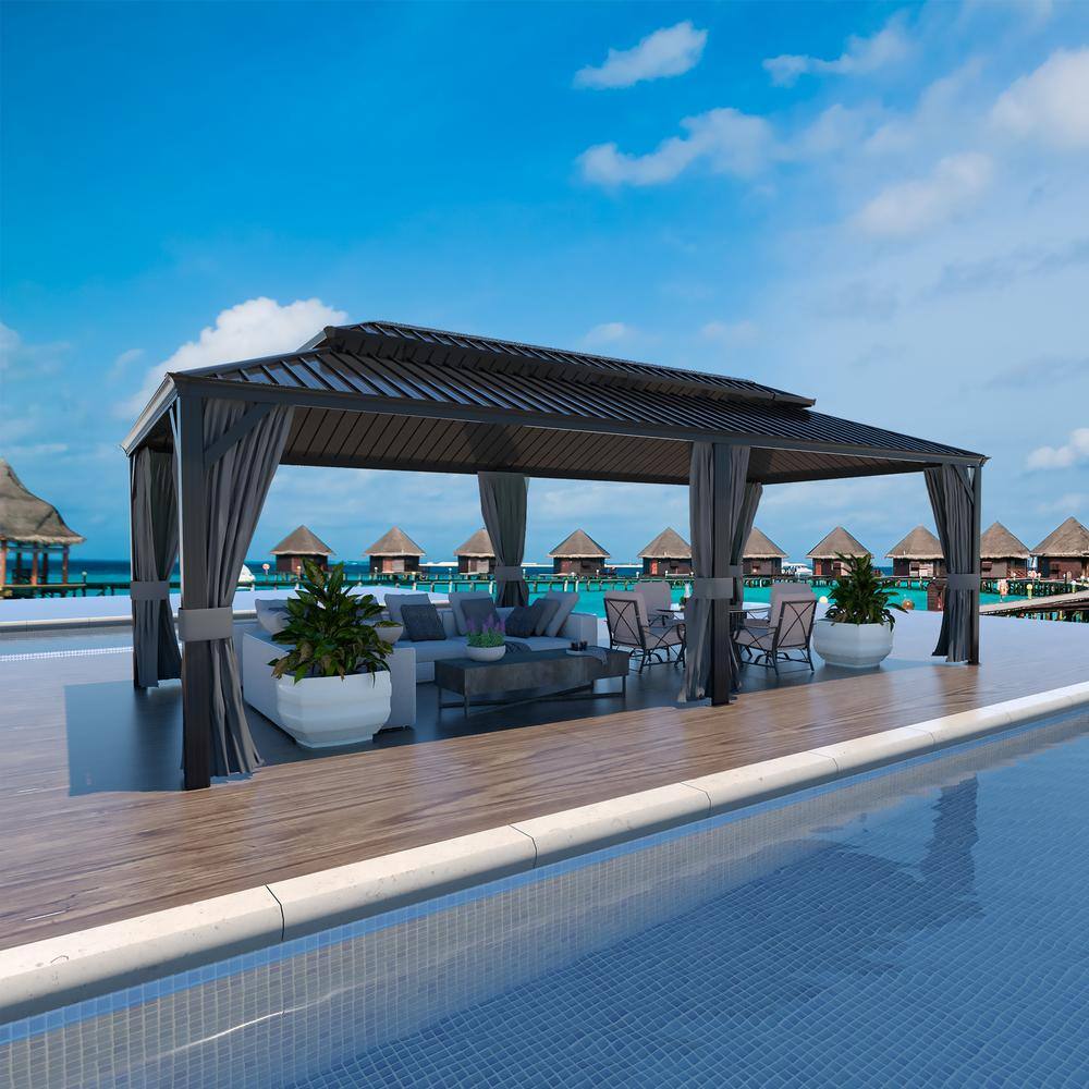 Reviews for VEIKOUS 24 ft. W x 14 ft. L Aluminum Double Hardtop Gazebo ...