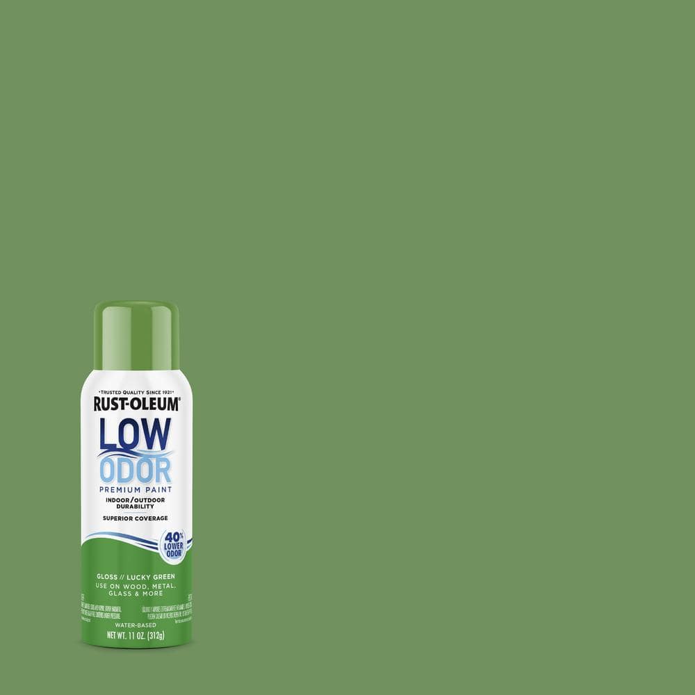Reviews for Rust-Oleum Low Odor 11 oz. Gloss Lucky Green Low Odor Water ...