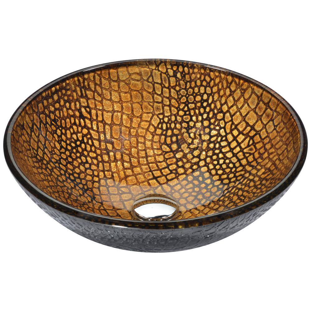 ANZZI Nile Series Round Glass Vessel Sink in Rugged Hide LS-AZ199 - The ...