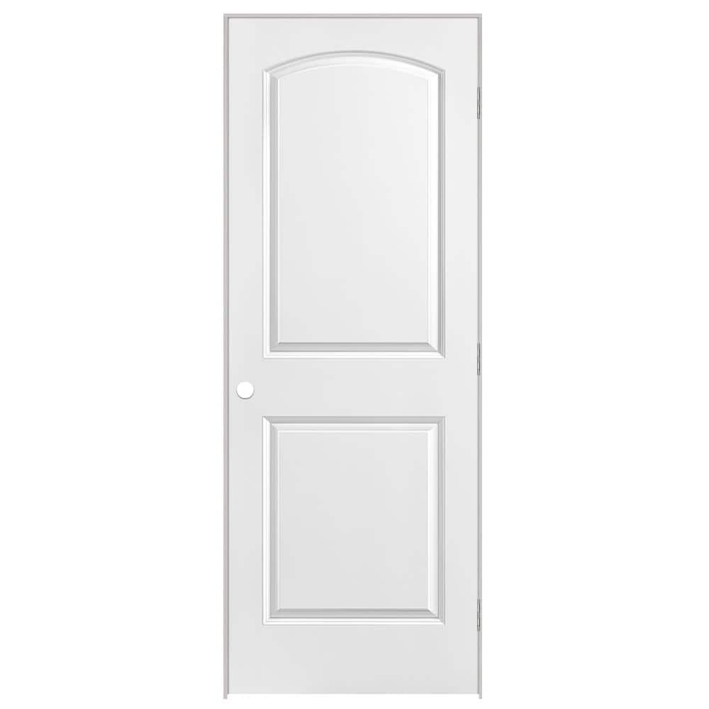 Masonite 30 in. x 80 in. 2 Panel Left-Handed Primed Composite Hollow ...