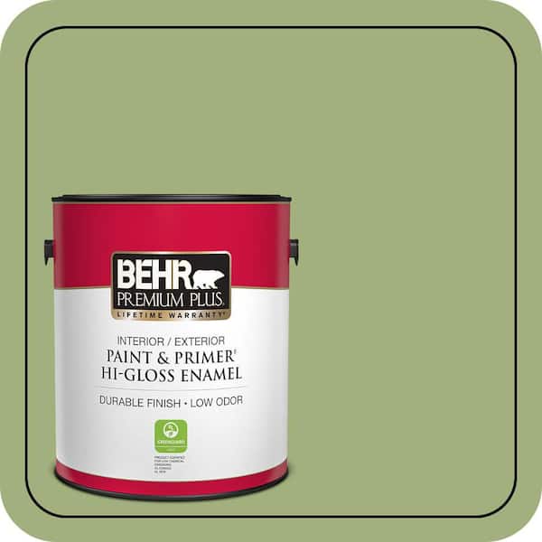 BEHR PREMIUM PLUS 1 gal. #M360-5 Fresh Guacamole Hi-Gloss Enamel ...