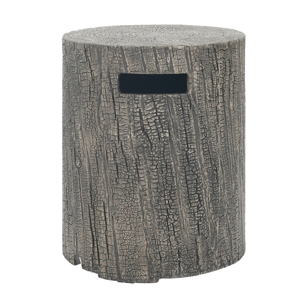 16 in. x 20 in. Gray Round Propane Tank Holder and Side Table AK-li12 ...