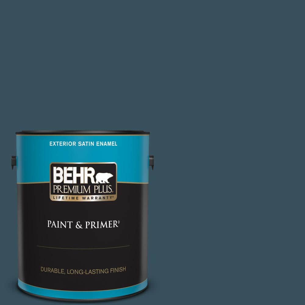 BEHR PREMIUM PLUS 1 gal. #PPU13-20 Restless Sea Satin Enamel Exterior ...