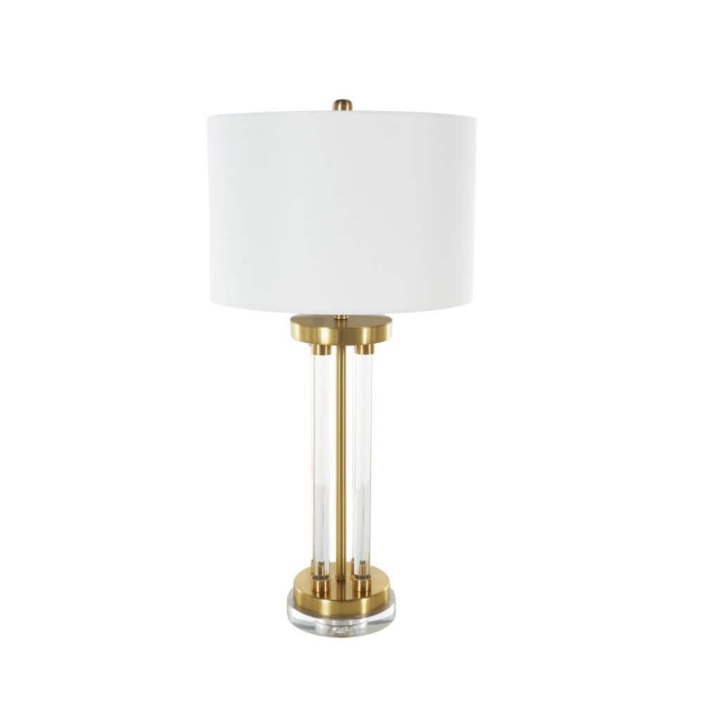 Litton Lane 31 in. Clear Crystal Rods Task and Reading Table Lamp with ...