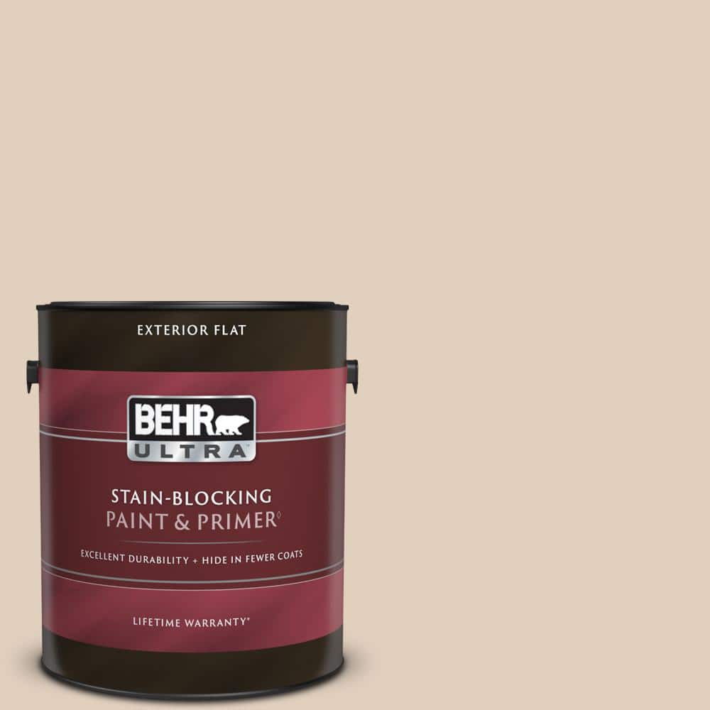 BEHR ULTRA 1 gal. #N240-2 Adobe Sand Flat Exterior Paint & Primer ...