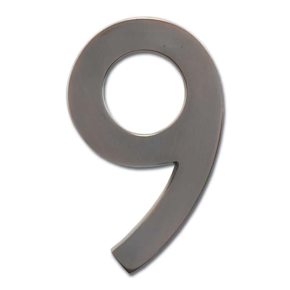 Architectural Mailboxes 4 in. Dark Aged Copper Floating House Number 9 ...