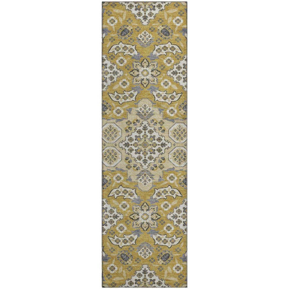 Addison Rugs Mayfield Premium Machine Washable Abstract AMF1853 Gold 2 ...