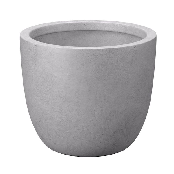Morrava 17 in. Large Light Stone Gray (Enhanced Interior) Concrete ...