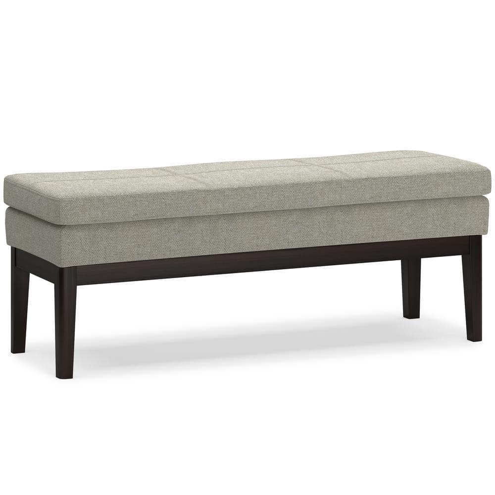 Simpli Home Carlson 45 in. Wide Mid Century Rectangle Ottoman Bench in ...