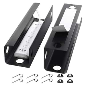 Yichuhaoxi Open Slot Cable Raceway 6X15.4 in. in Black Under Desk Kit with Upgraded Large Hole ...