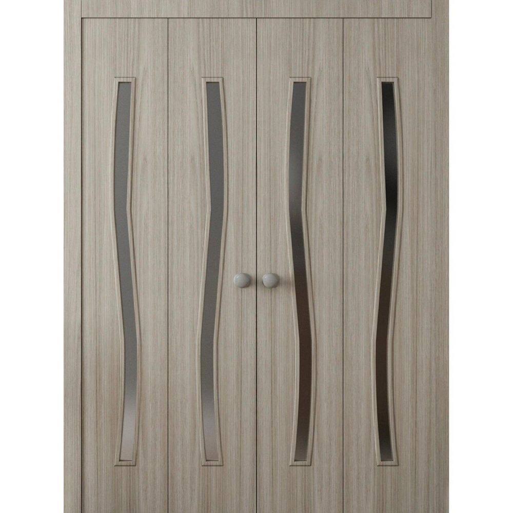 Sartodoors 3012 96 in. x 80 in. Solid Core Oak Franko Color Wood Bi ...