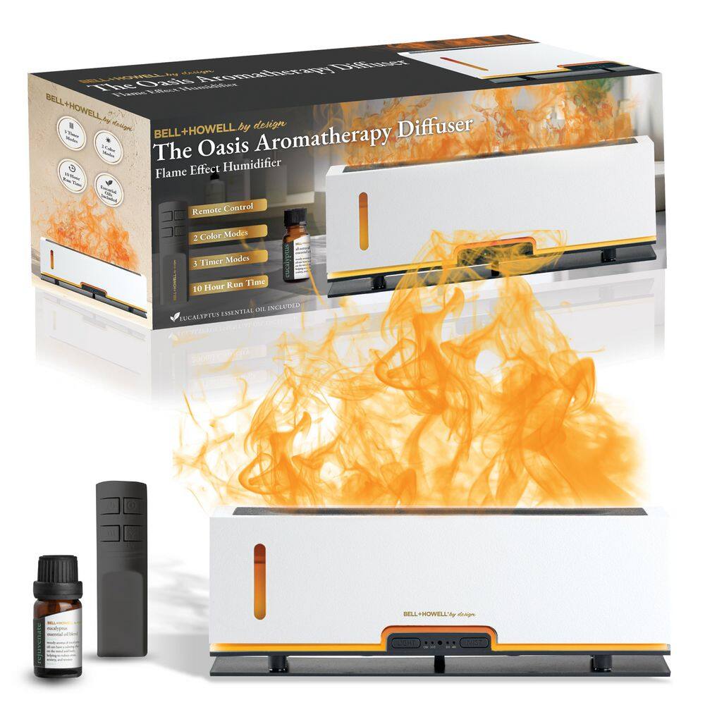 Bell + Howell The Oasis 0.1Gal (200ml) Aromatherapy Diffuser Flame ...