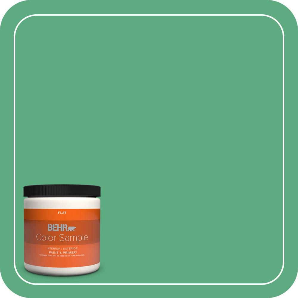 BEHR PREMIUM PLUS 8 oz. #T14-4 Edgewater Flat Interior/Exterior Paint ...