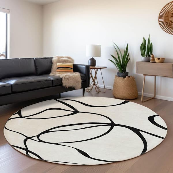 Addison Rugs Mayfield Premium Machine Washable Abstract AMF999 White 8 ...