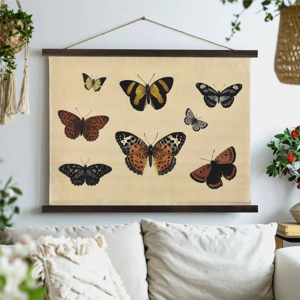 American Art Decor Butterflies Collage Tapestry Wall Art-Monarchs and ...