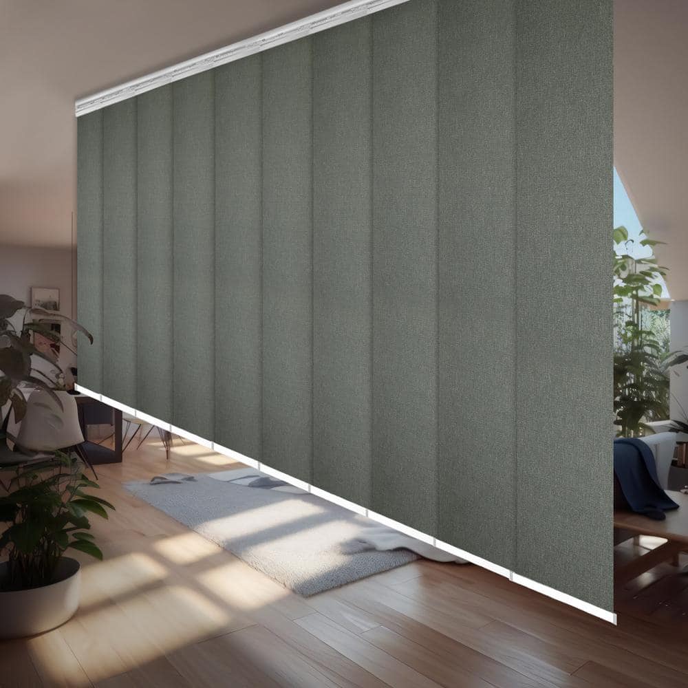 EMOH Nikolai 120 in. - 218 in. W x 94 in. L Adjustable 10-Panel White ...