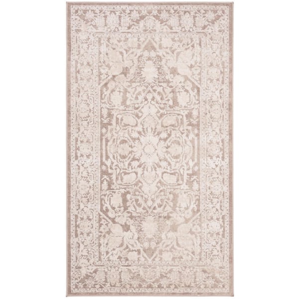 SAFAVIEH Reflection Beige/Cream 2 ft. x 3 ft. Border Floral Area Rug ...