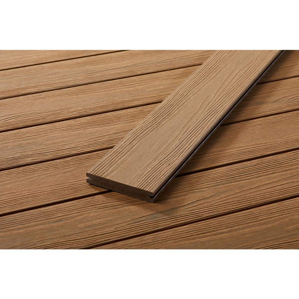 Buy Apex 1 in. x 6 in. x 8 ft. Himalayan Cedar Brown PVC Grooved Deck ...