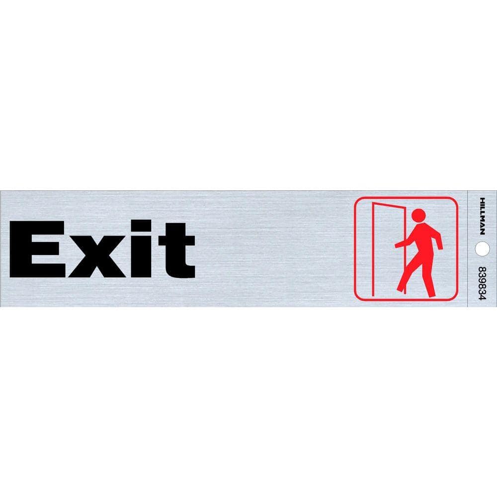 Hillman 2 in. x 8 in. Plastic Exit Sign 839834.0 - The Home Depot