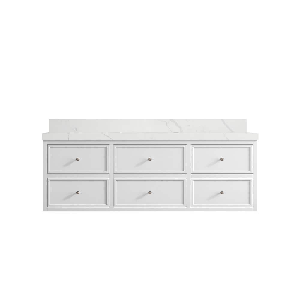 Willow Collections Roswell Floating 60 in. Single Sink Freestanding ...
