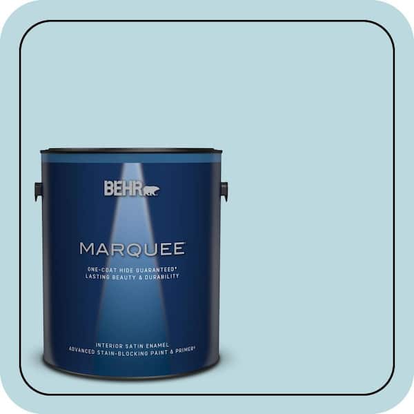 BEHR MARQUEE 1 gal. #S460-1 Air Blue Satin Enamel Interior Paint ...