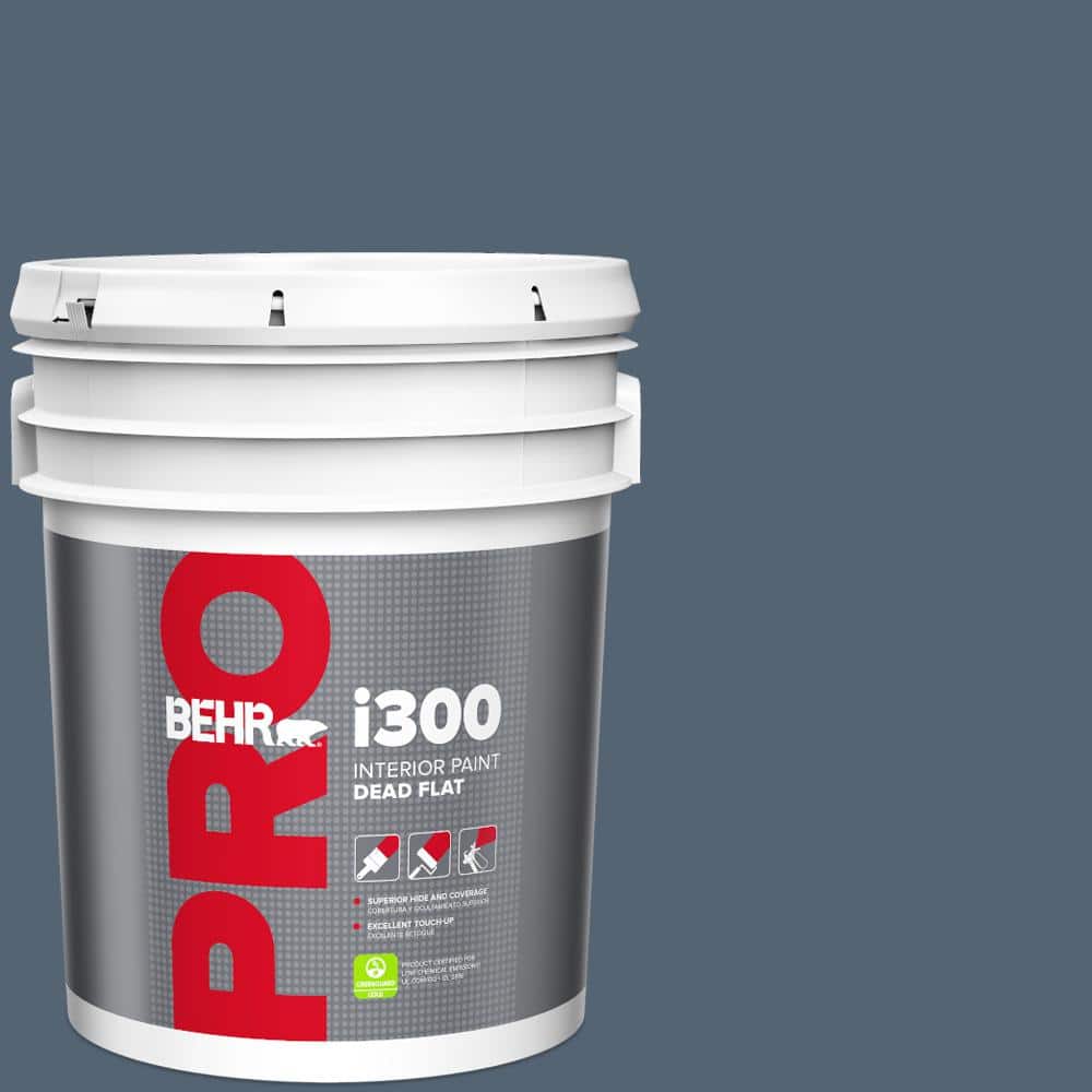 BEHR PRO 5 gal. #T17-17 Midnight Show Dead Flat Interior Paint PR31305 ...