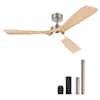 Merra 52 in. Indoor Brushed Nickel Ceiling Fan with LED Lights and ...