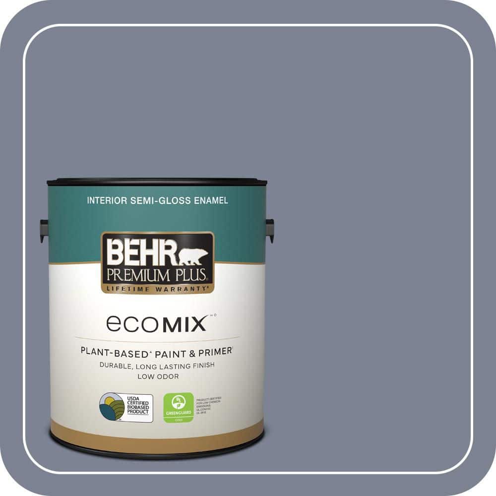 BEHR PREMIUM PLUS 1 gal. #610F-6 Deep Smoke Signal Semi-Gloss Enamel ...