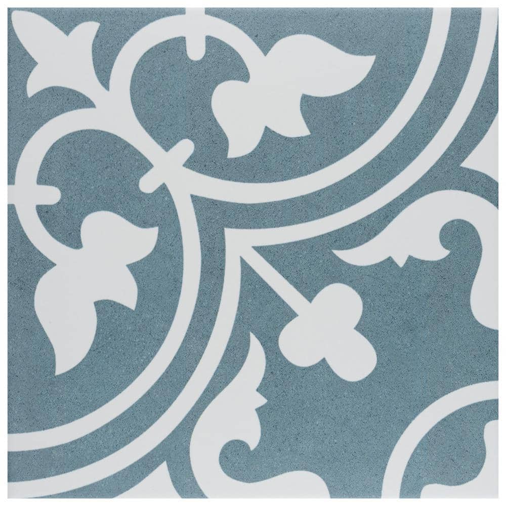 Merola Tile Arte Sky 9-3/4 in. x 9-3/4 in. Porcelain Floor and Wall ...