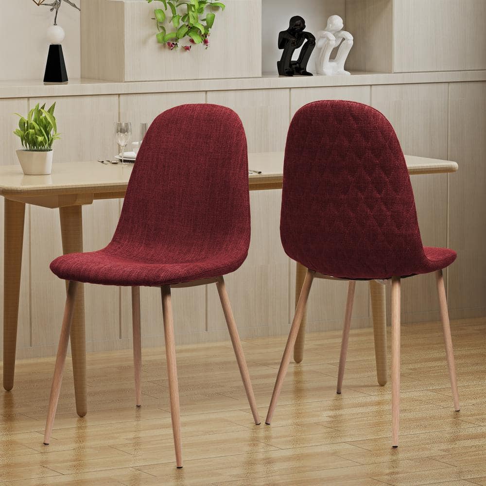 Caden Red Fabric Dining Chairs (Set of 2) 12110 - The Home Depot