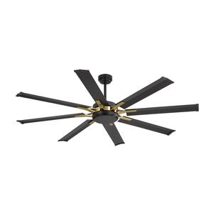 MLiAN 96 in. 9-Blades Indoor Ceiling Fan in Nickel and Aluminum with ...
