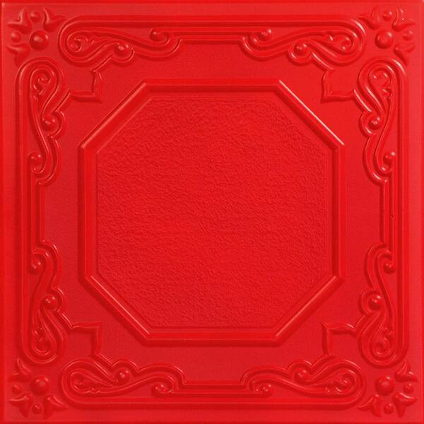 A La Maison Ceilings Topkapi Palace Red 1.6 ft. x 1.6 ft. Decorative ...
