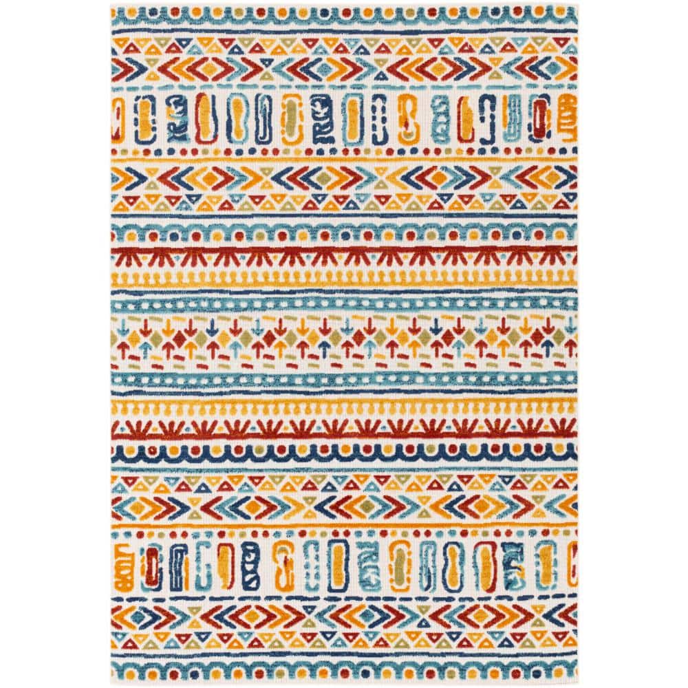 Artistic Weavers Big Sur Aqua Tribal 2 ft. x 3 ft. Indoor/Outdoor Area ...