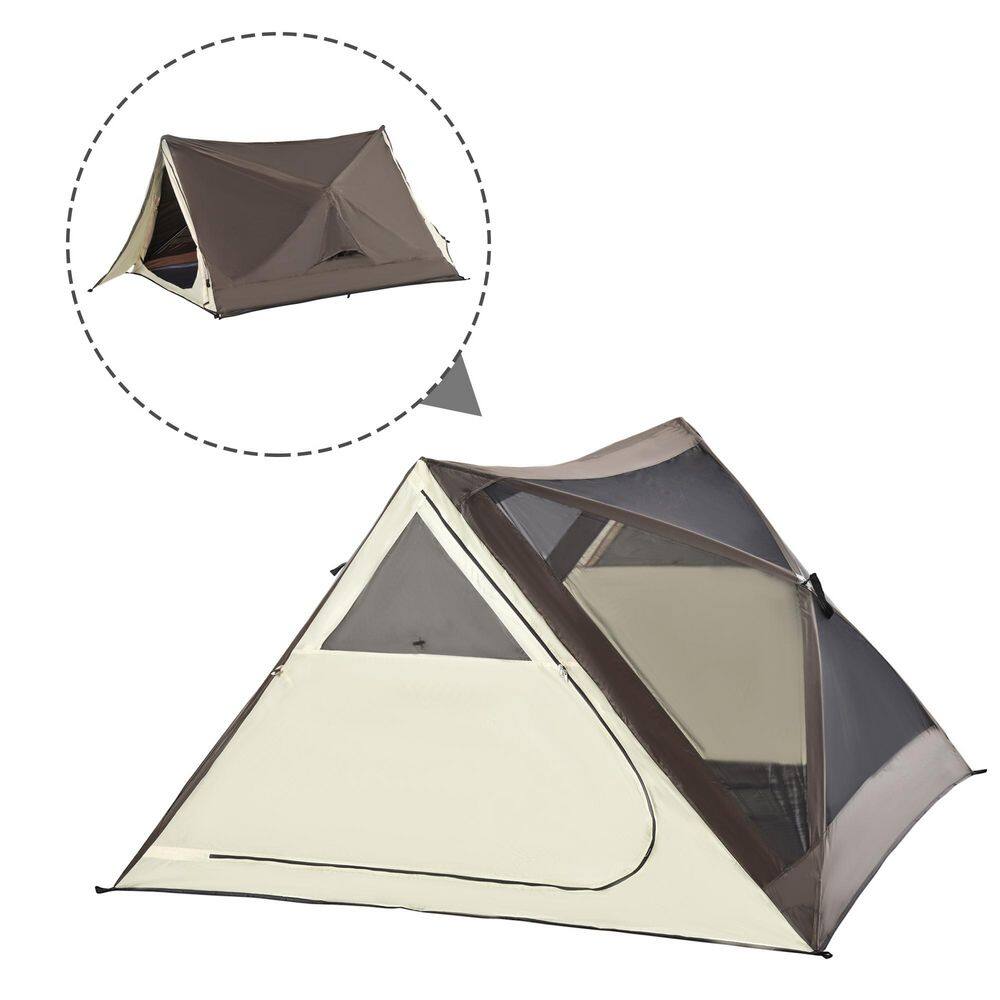 Pro Series 6 ft. x 6 ft. Brown Polyester Waterproof Automatic Instant ...