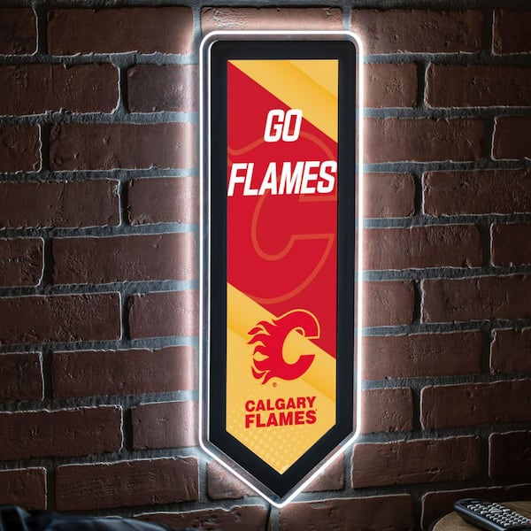 Evergreen Calgary Flames Pennant 9 in. x 23 in. Plug-in LED Lighted ...